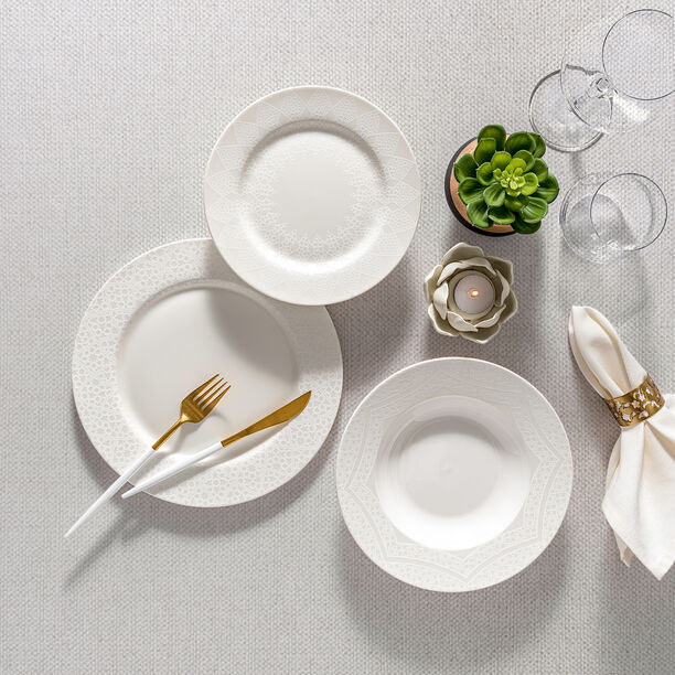 Buy La Mesa white porcelain 18 pc dinner set Online | Nice