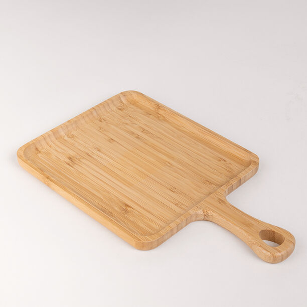 Buy Alberto Bamboo Rectangle Serving Dish With Hemp Rope Online | Nice