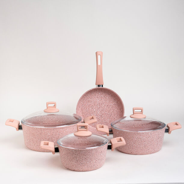 Buy Alberto 7 piece pink granite cookware set Online | Nice